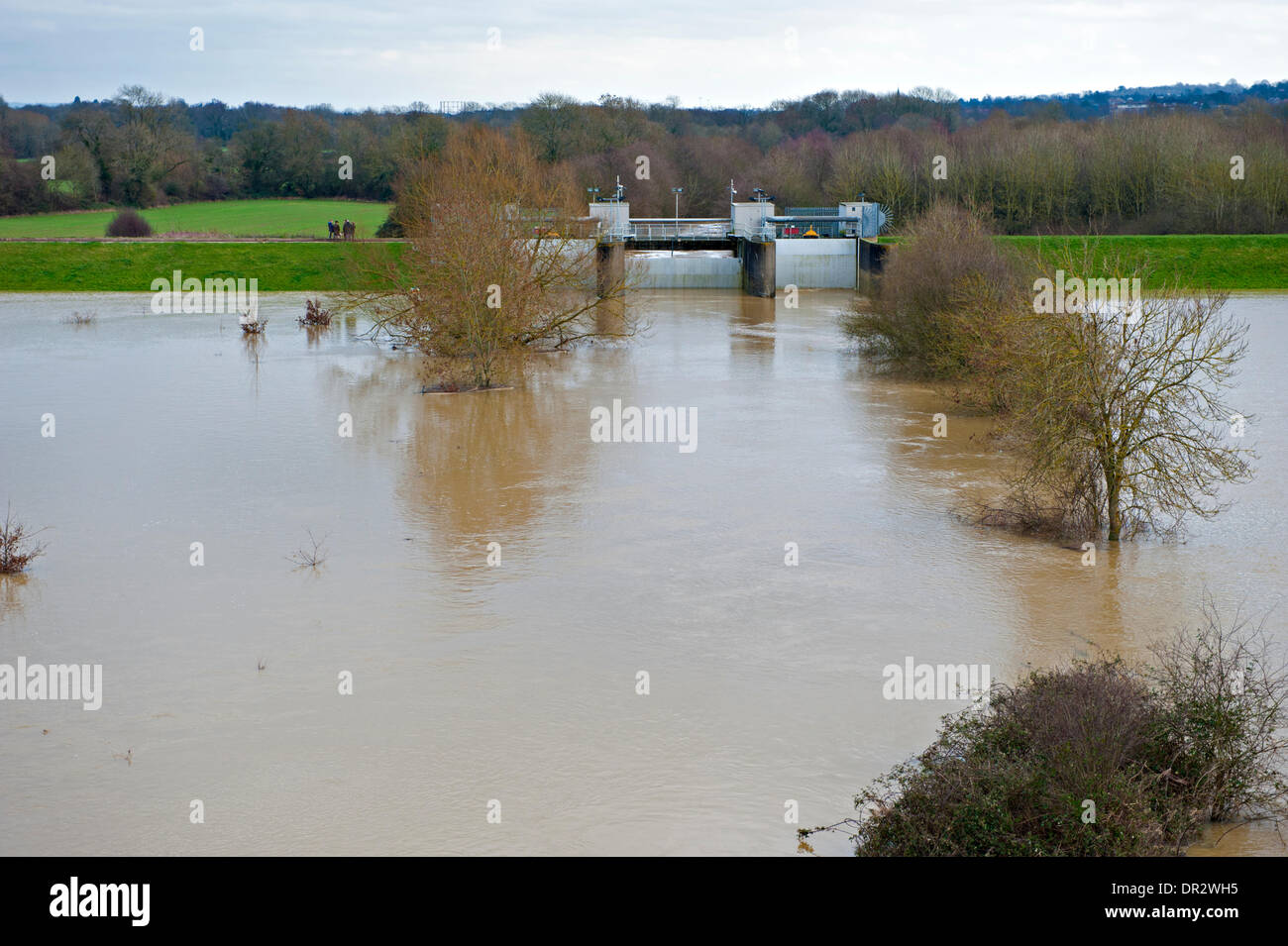 Leigh, Tonbridge, Kent, UK. 18 January 2014. The Leigh Flood Barrier ...