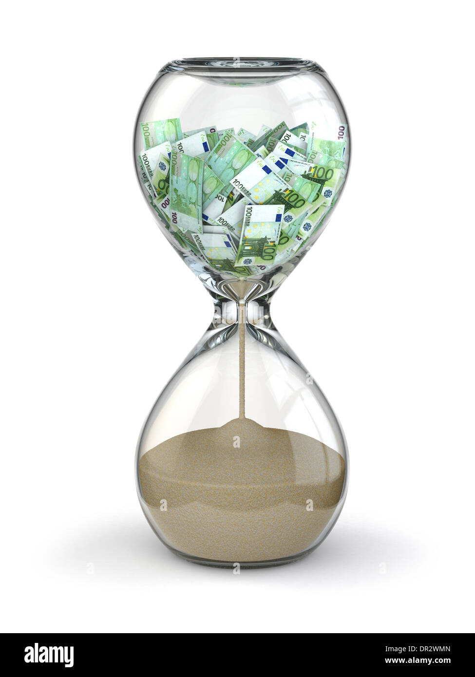 Time is money. Inflation. Hourglass and euro. 3d Stock Photo - Alamy