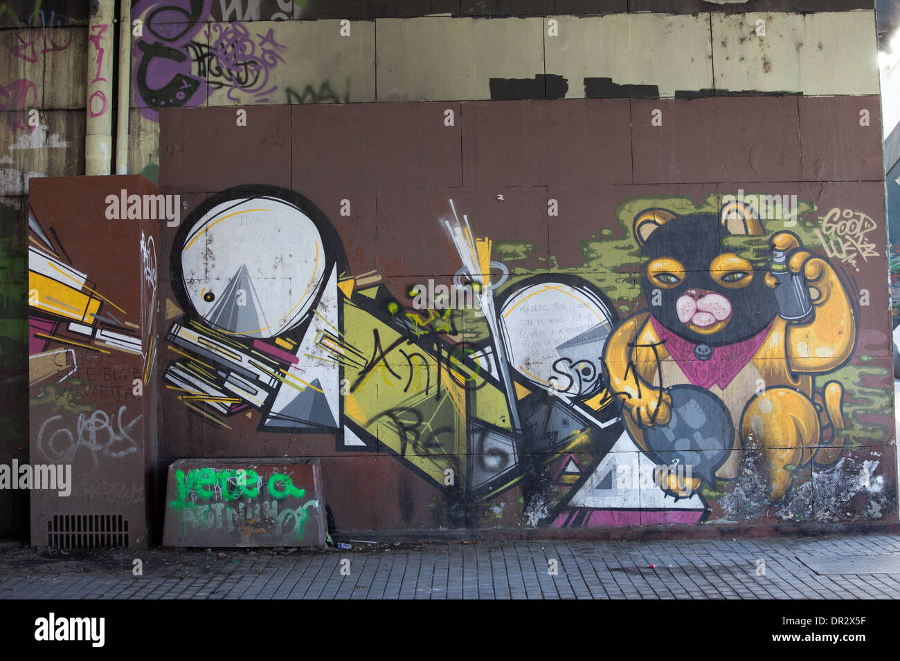 Graffiti on under bridge in Seville, Spain Stock Photo - Alamy