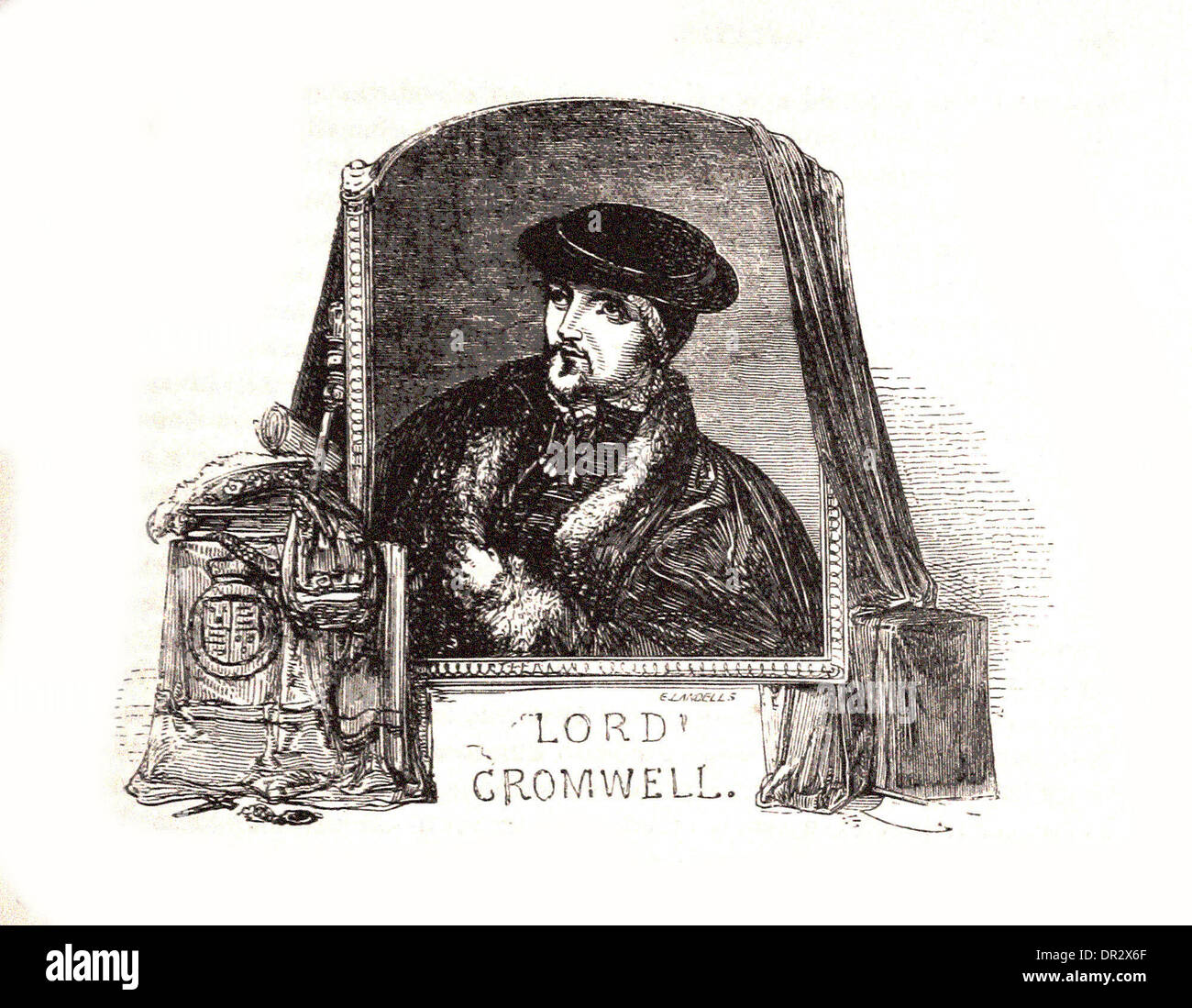 Portrait of Lord Cromwell - Britsh engraving Stock Photo - Alamy