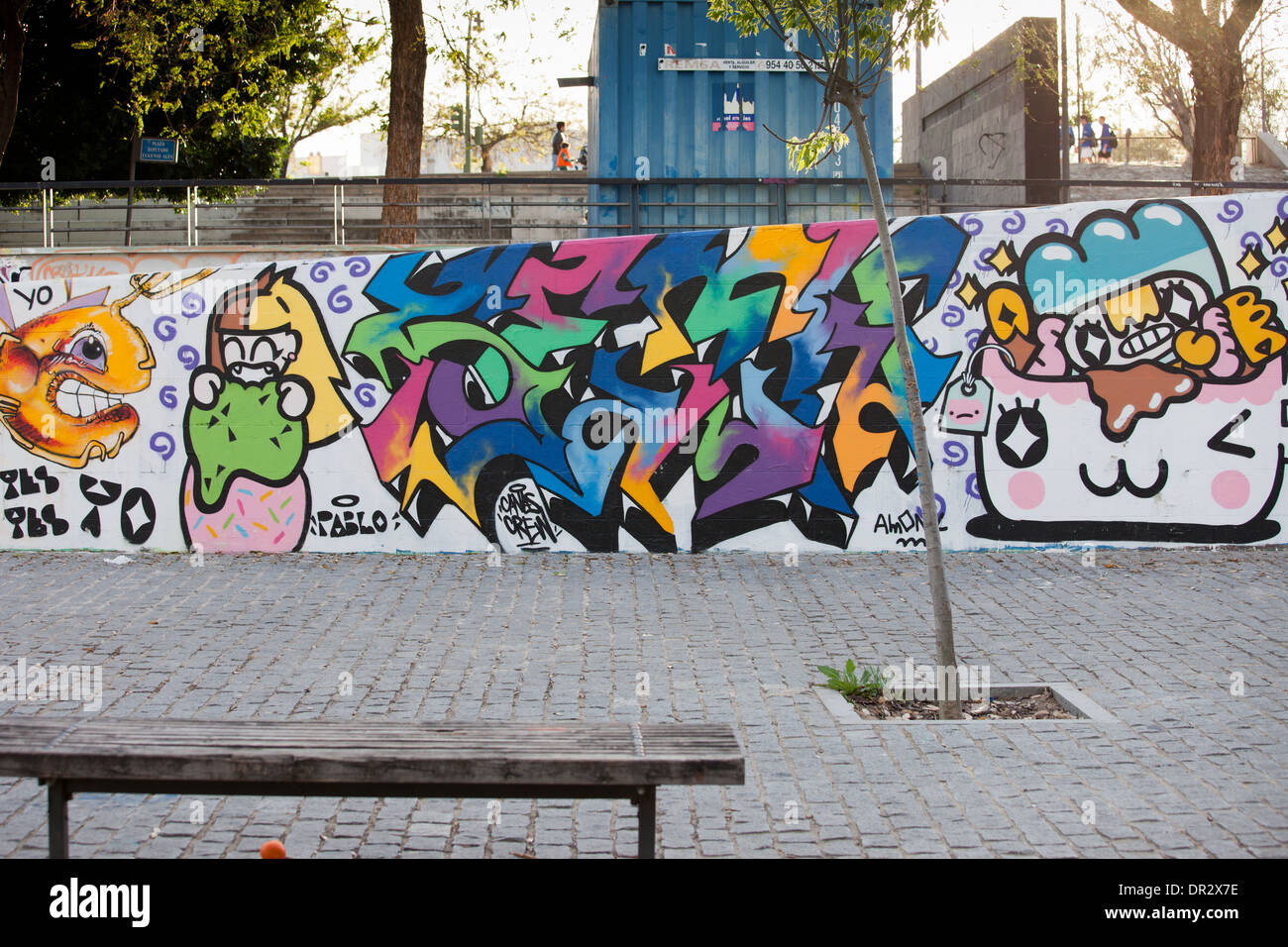 Grafities, murals, urban street art in Seville, Spain Stock Photo - Alamy