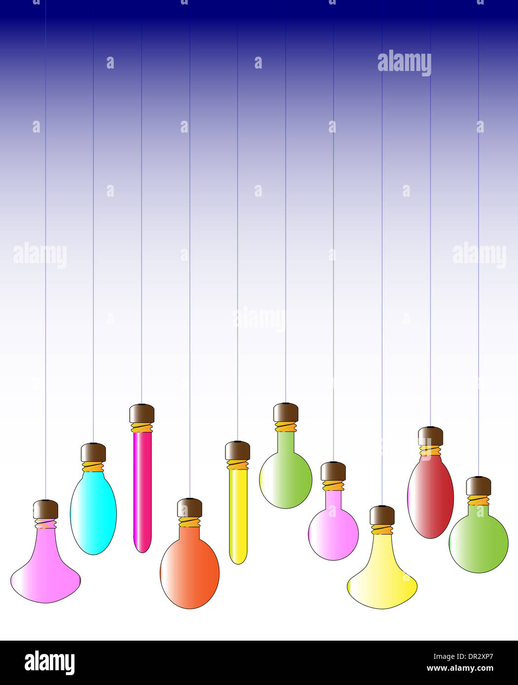 A collection of hanging light bulbs Stock Photo - Alamy