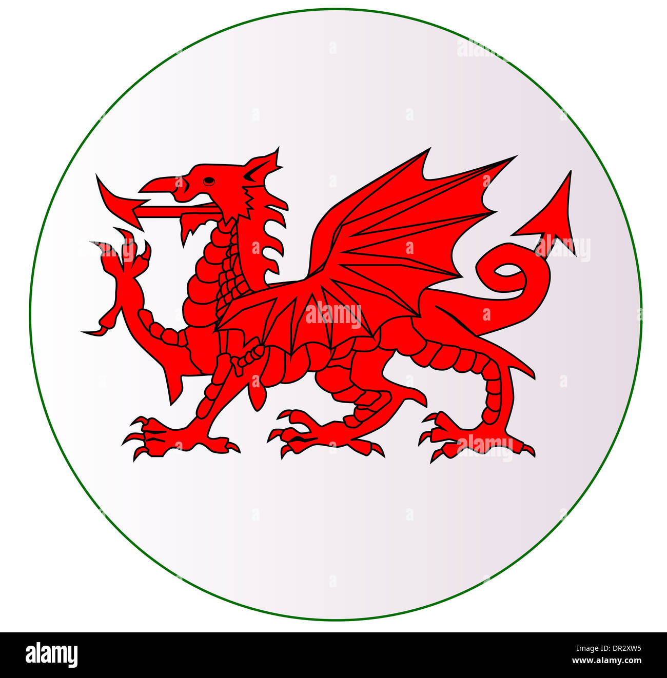 The Welsh Dragon button isolated over a white background Stock Photo ...