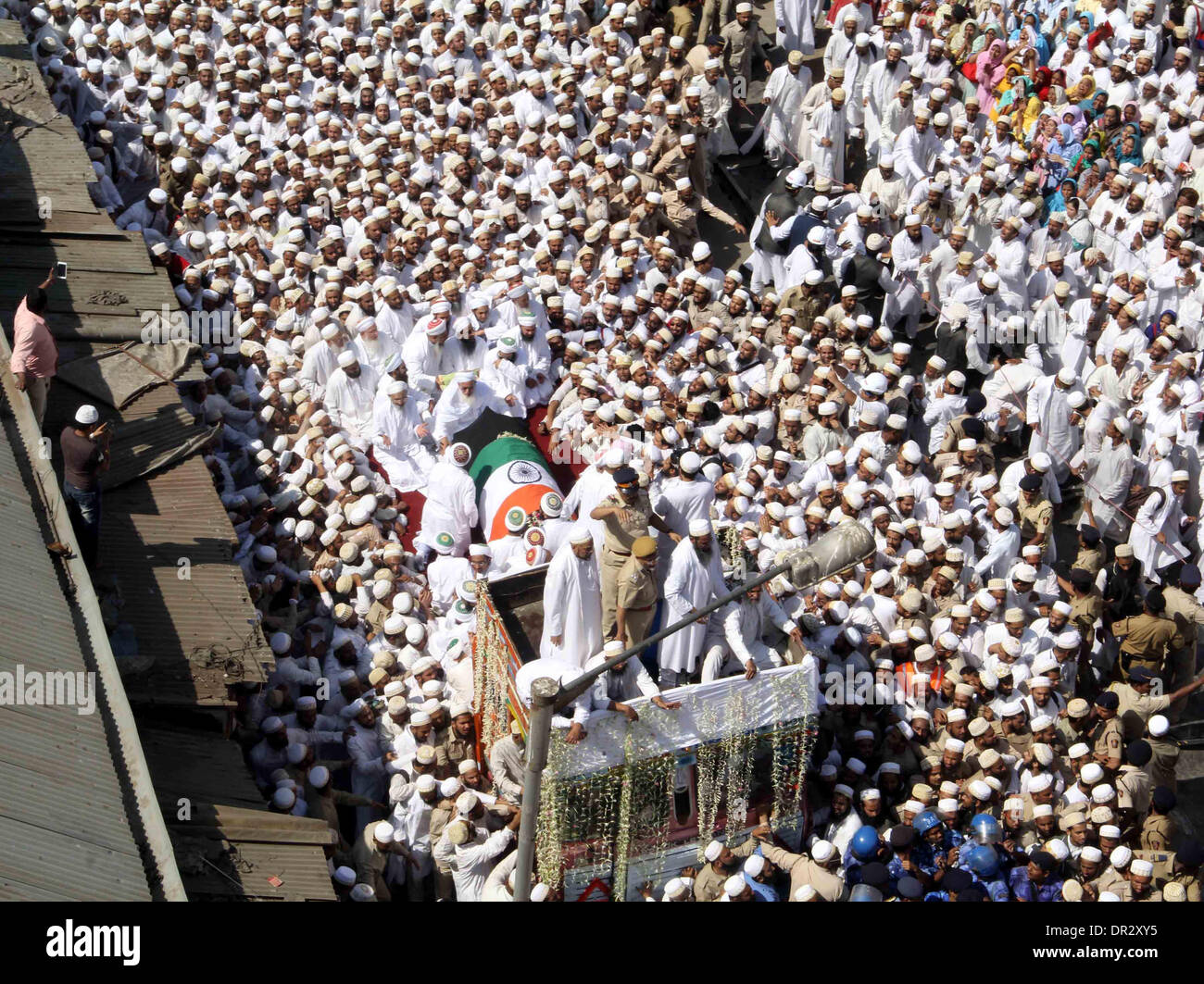 Mumbai, India. 18th Jan, 2014. Indian Muslims join the funeral ...