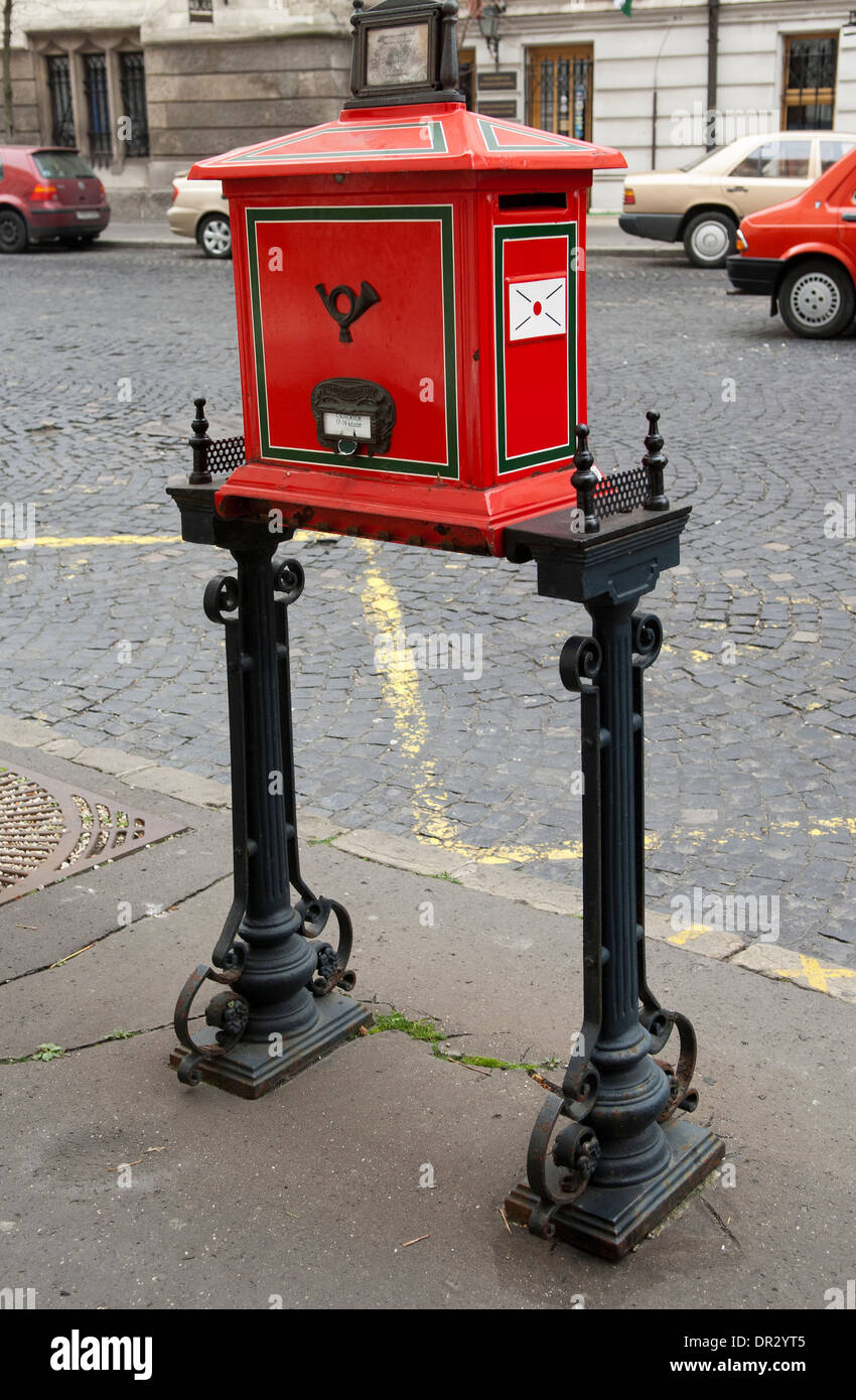 Red post box for both National and International post, Castle District ...