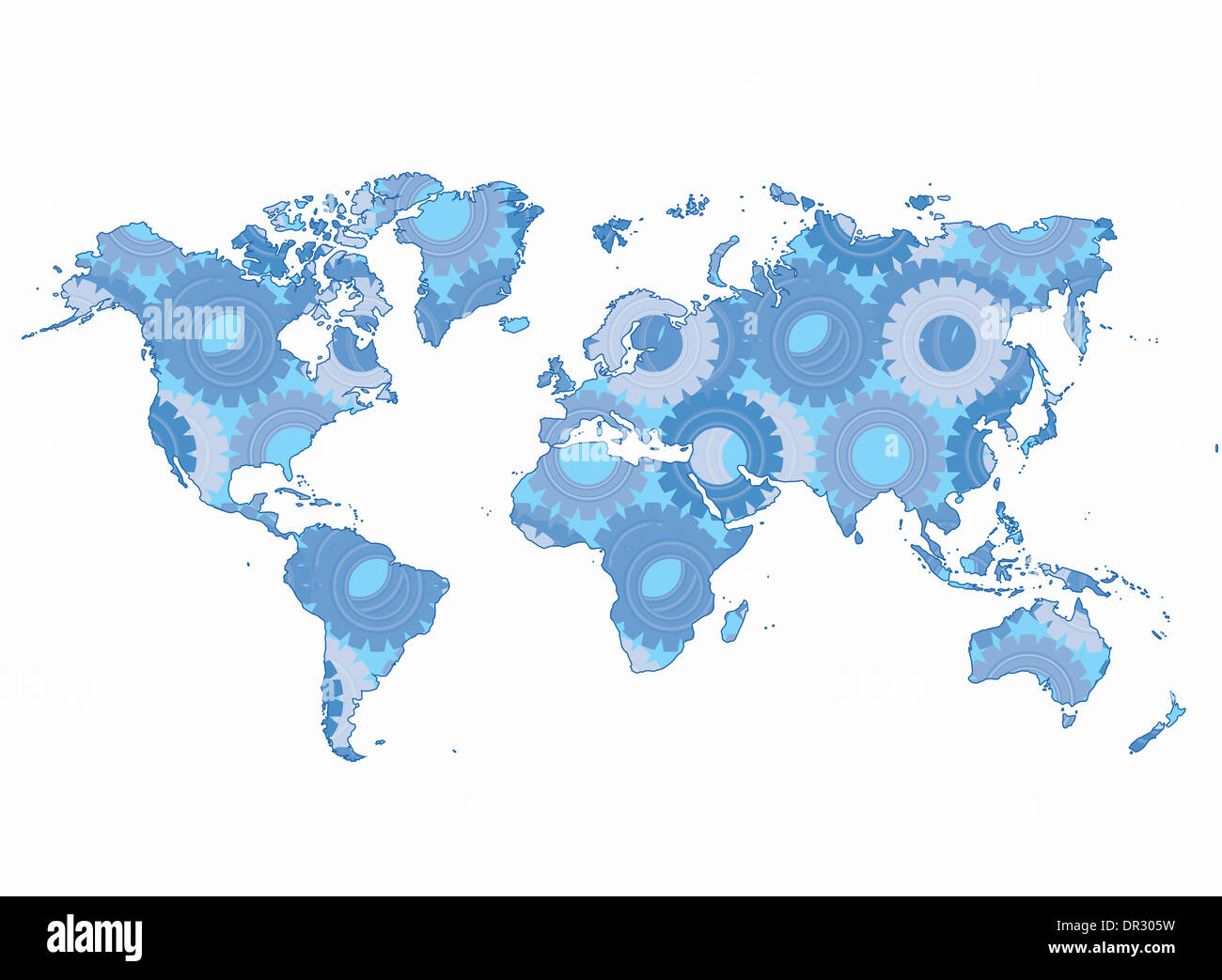 Earth map cogs hi-res stock photography and images - Alamy