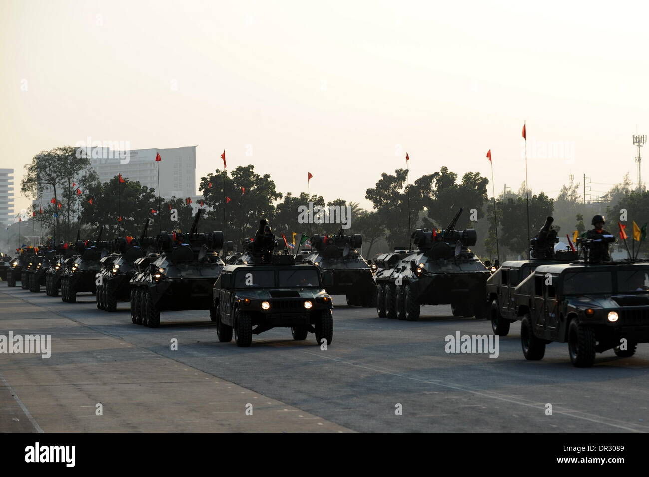 Bangkok, Thailand. 18th Jan, 2014. Thai soldiers parade during ...