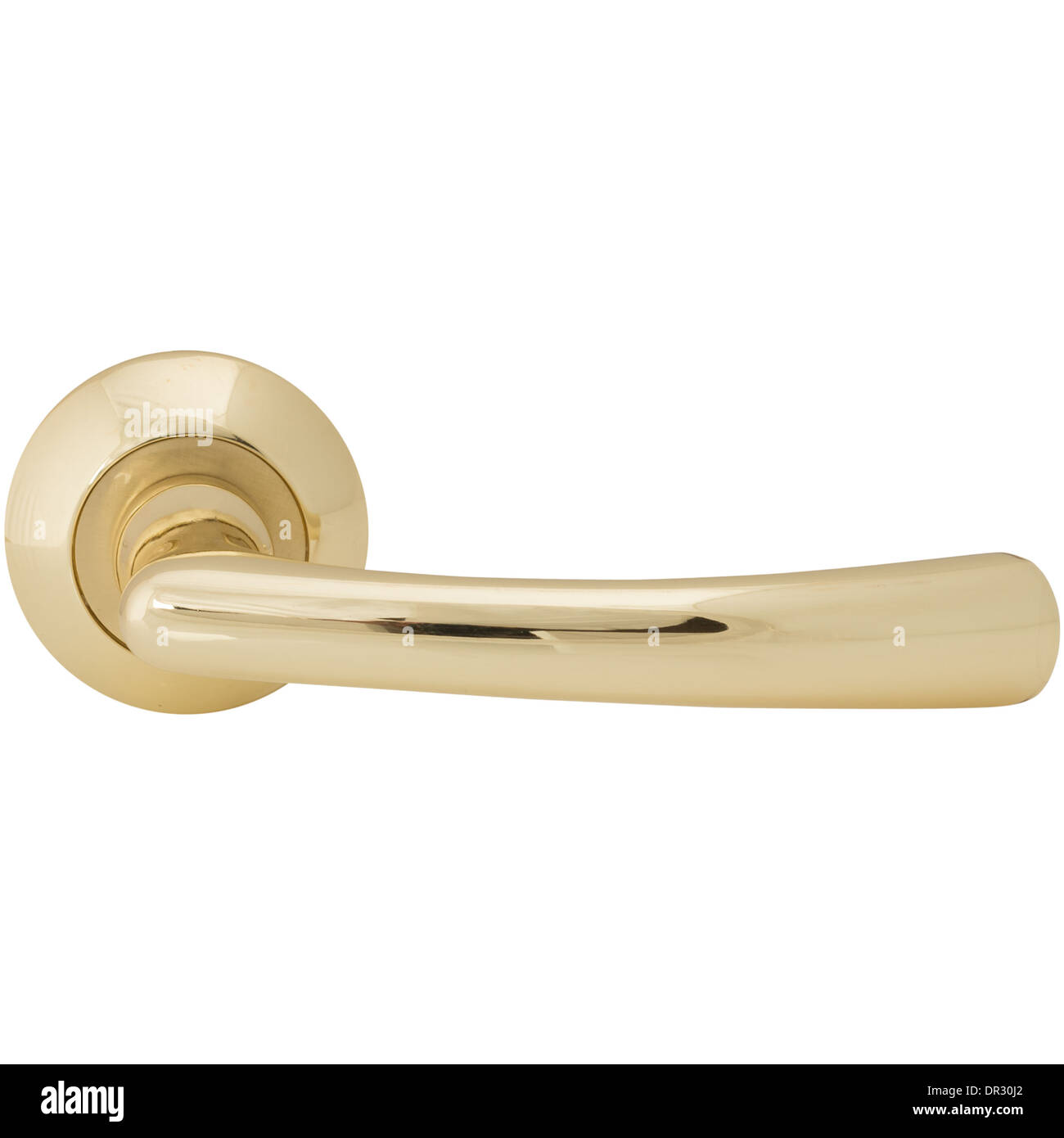 Classic door handle side view isolated on white Stock Photo - Alamy
