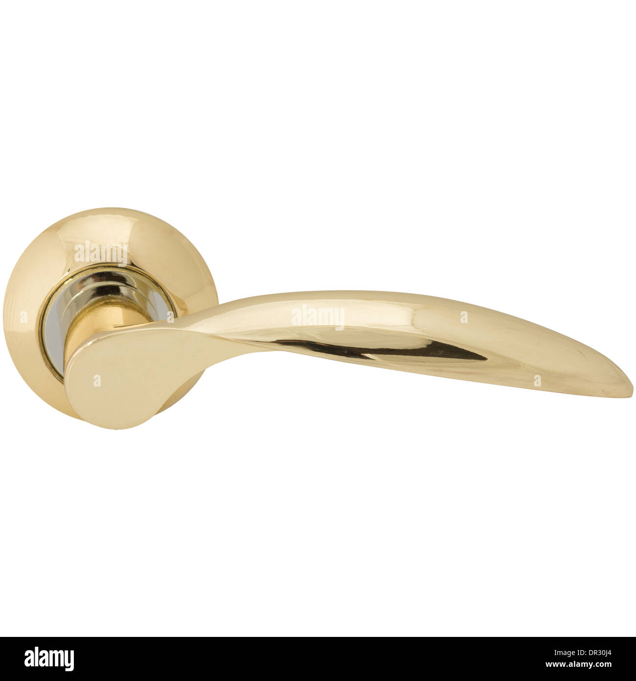 Classic door handle side view isolated on white Stock Photo - Alamy
