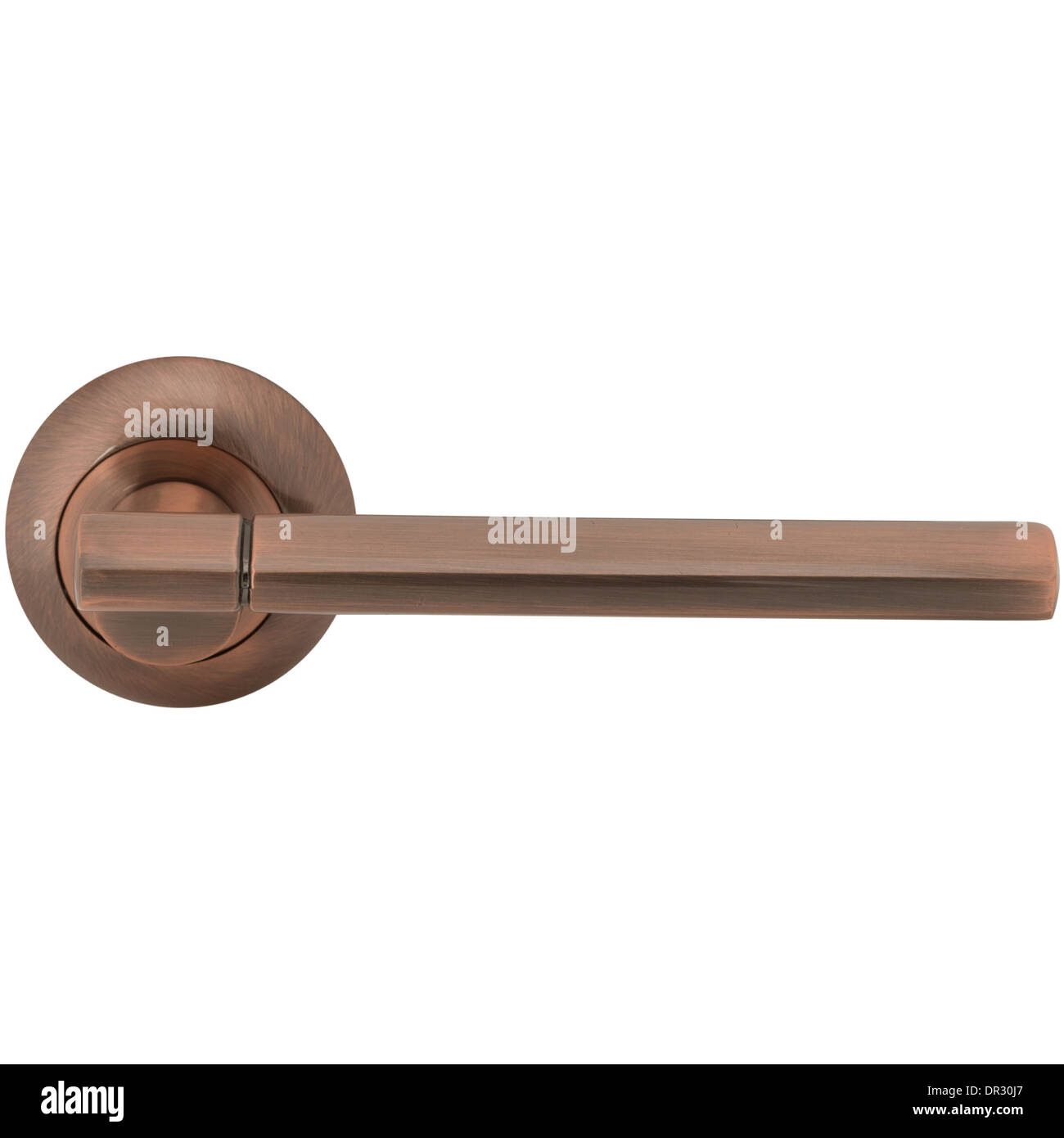 Classic door handle side view isolated on white Stock Photo - Alamy