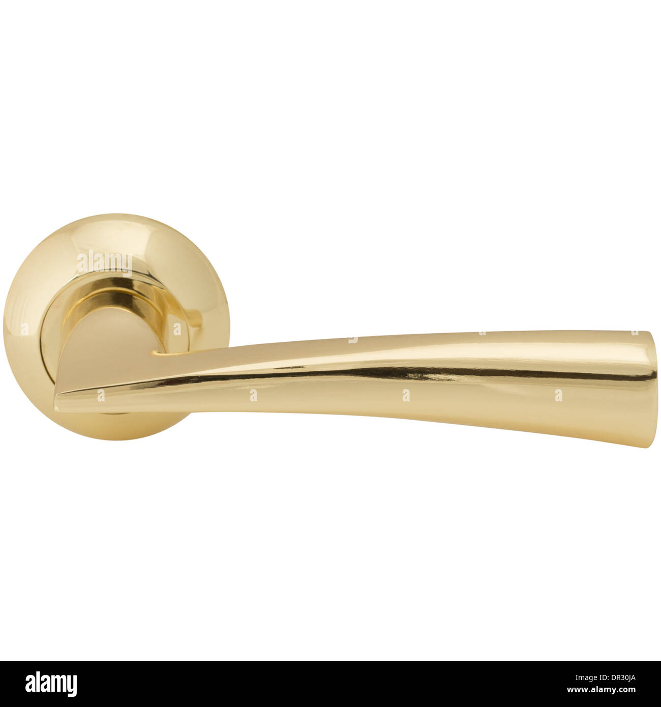 Classic door handle side view isolated on white Stock Photo - Alamy