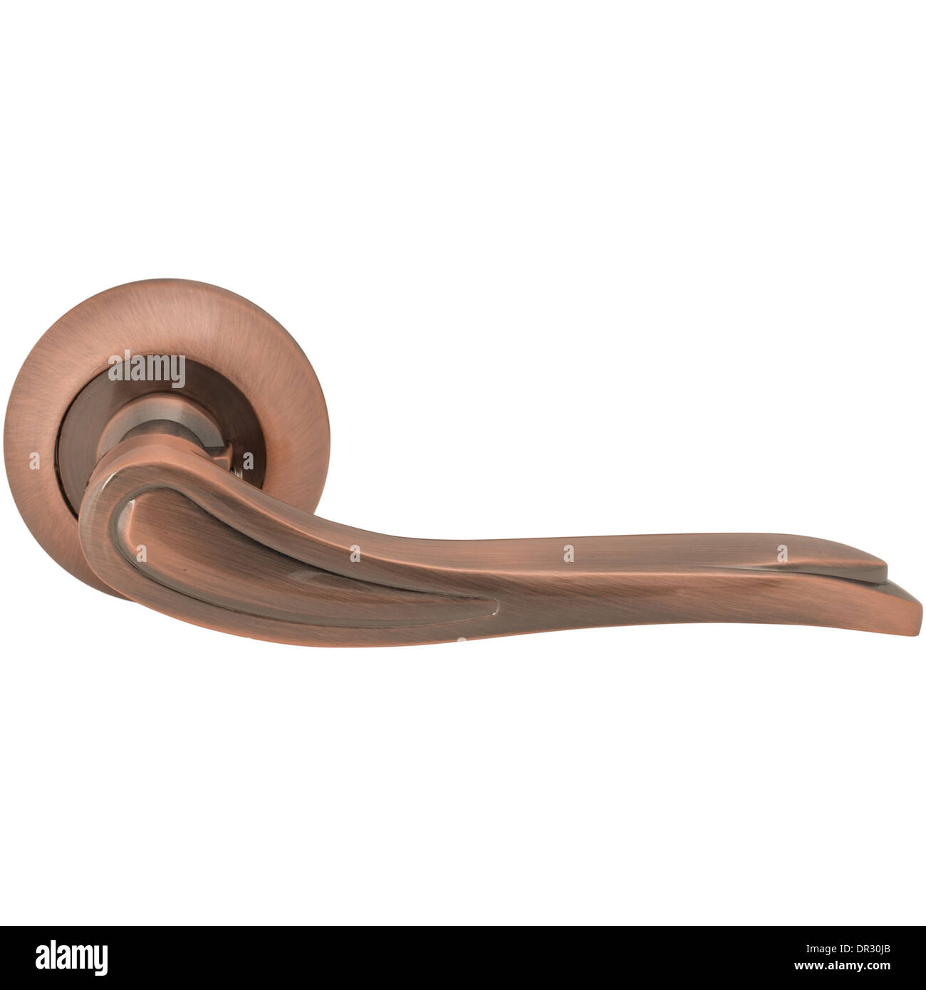 Classic door handle side view isolated on white Stock Photo - Alamy