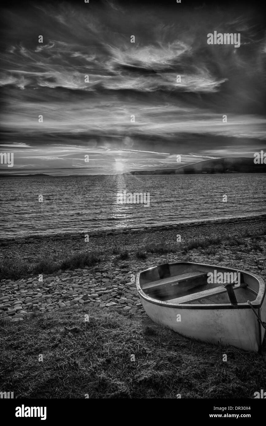 Small Row Boat on the Beach at Ardmair, Scotland Stock Photo - Alamy