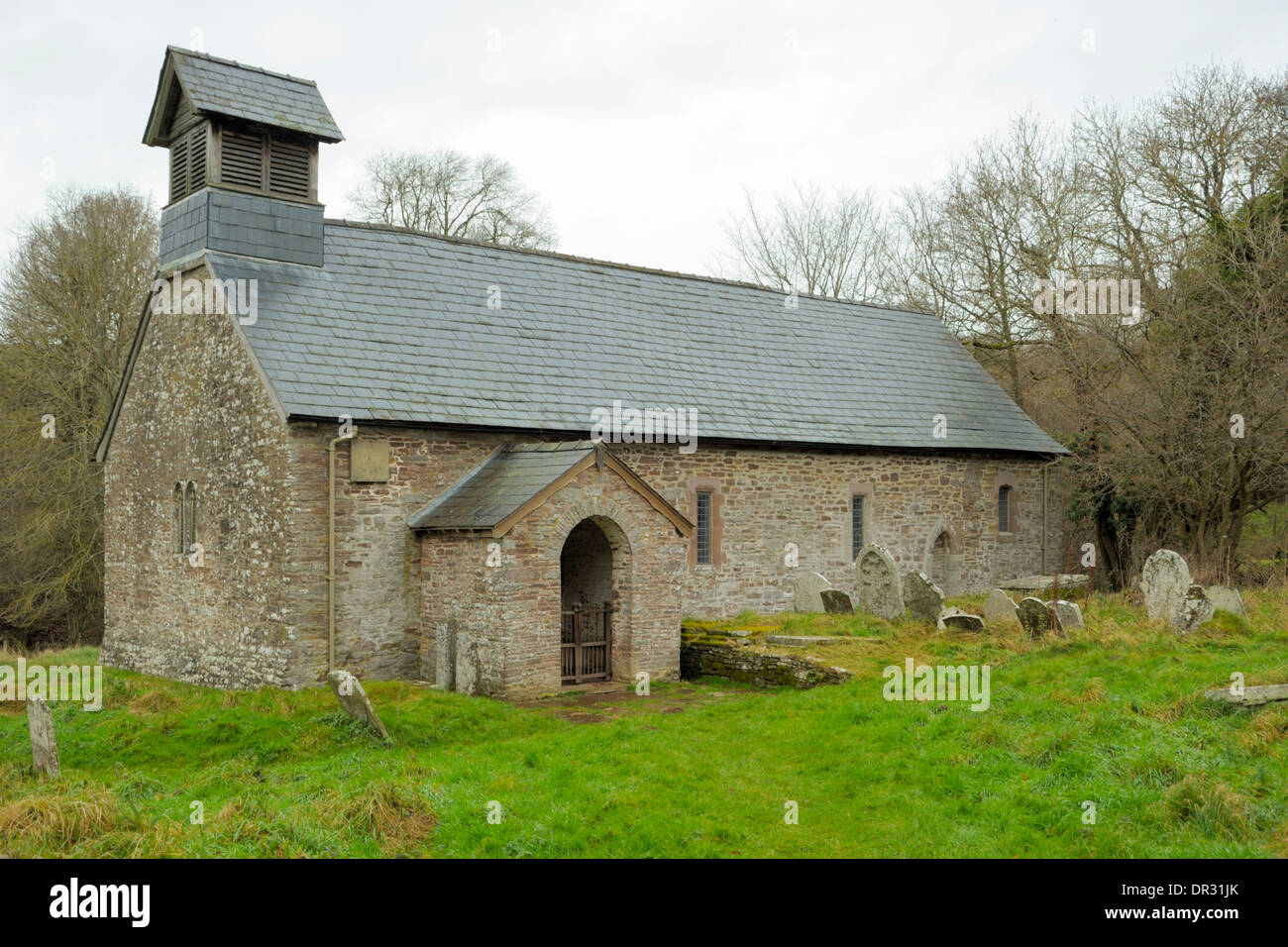 Llanelieu, St Ellyw's Church Stock Photo - Alamy