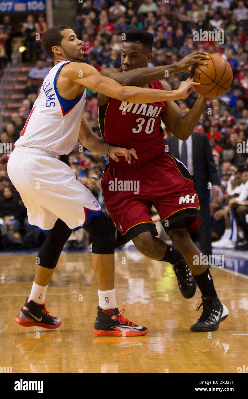 Philadelphia, Pennsylvania, USA . 17th Jan, 2014. Miami Heat point ...