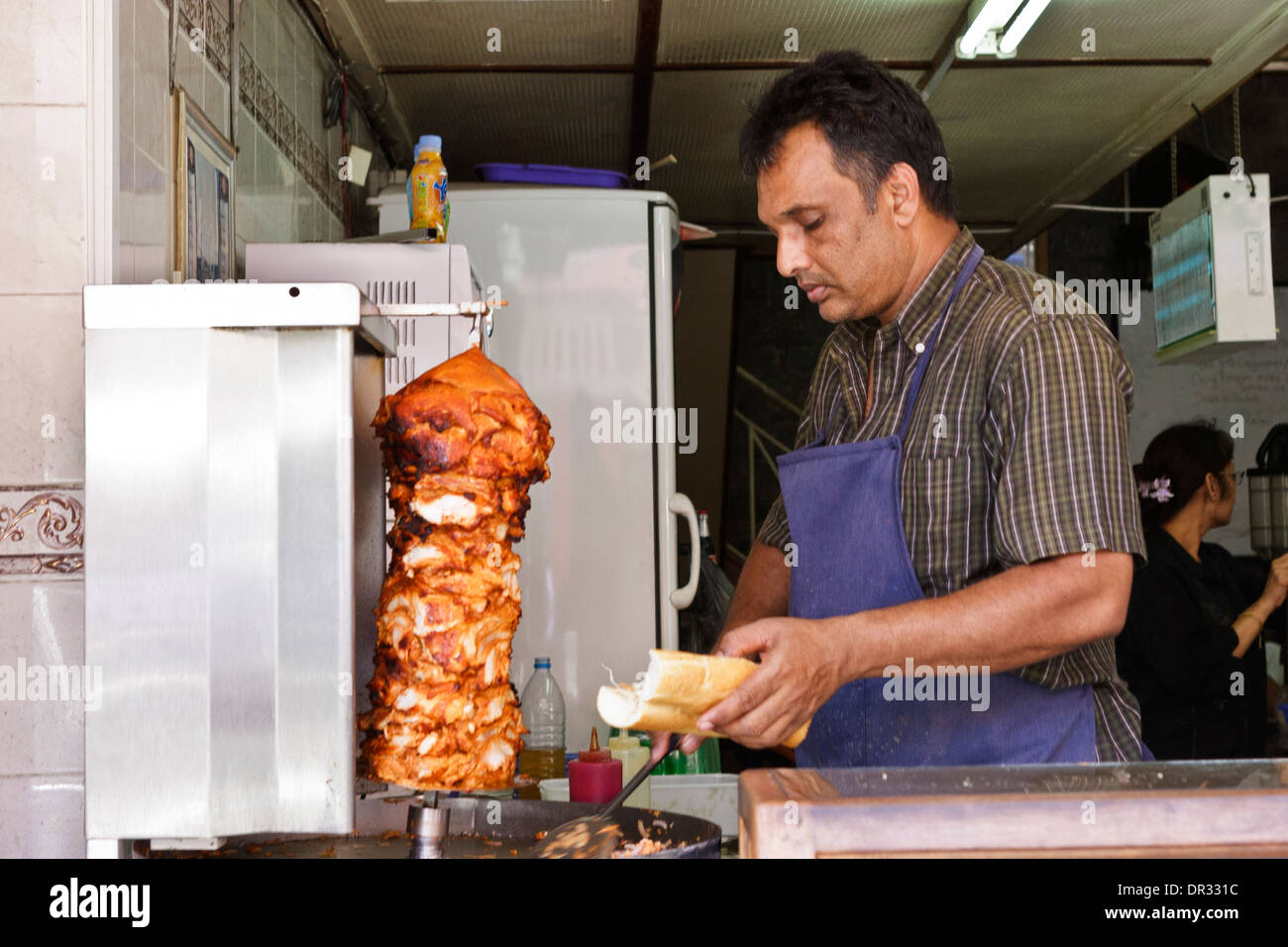 Take away food - Grilled chicken (Shawarma) in bread, Mauritius Stock ...