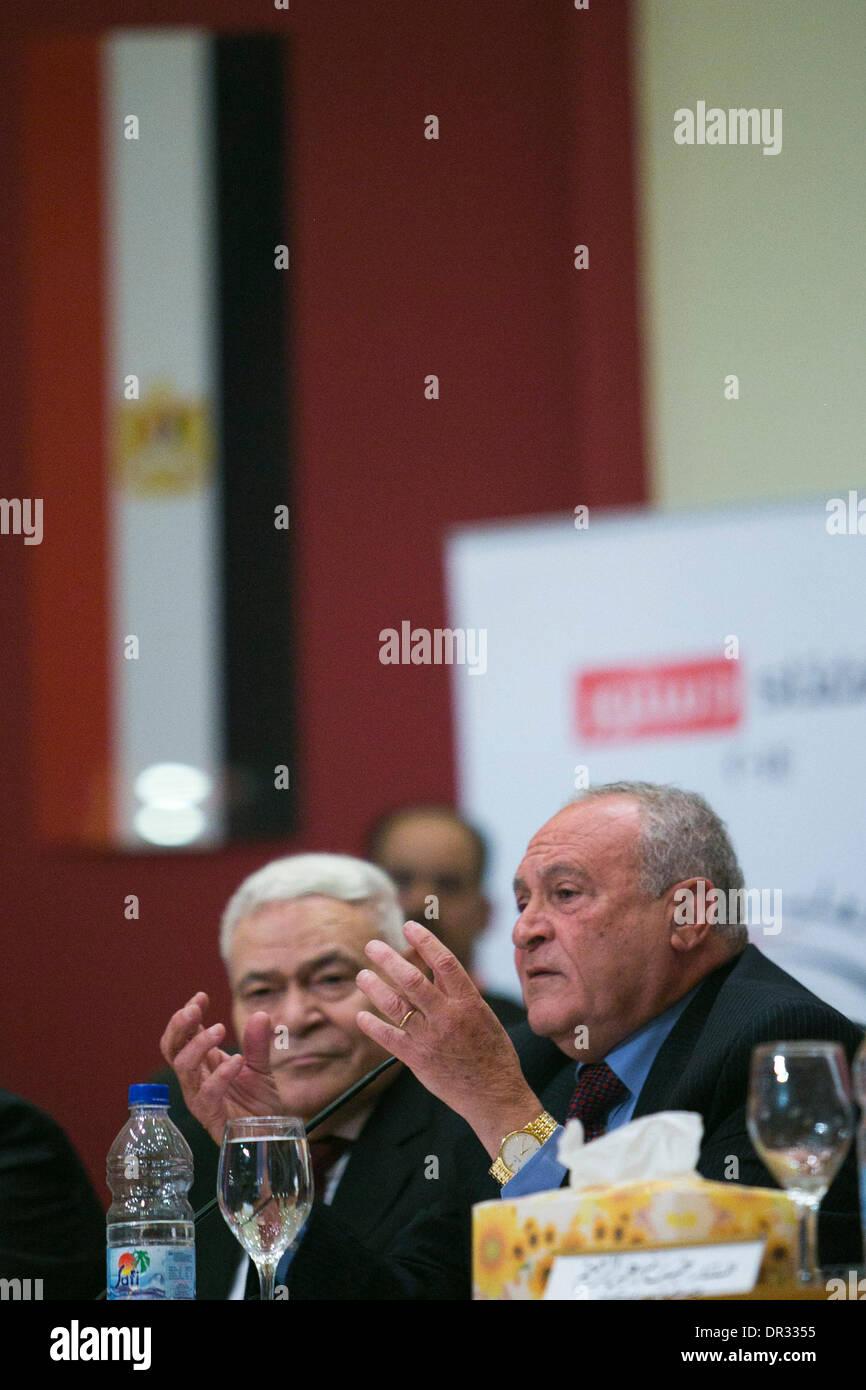 Cairo, Egypt. 18th Jan, 2014. Nabil Salib (R), president of Egypt's ...