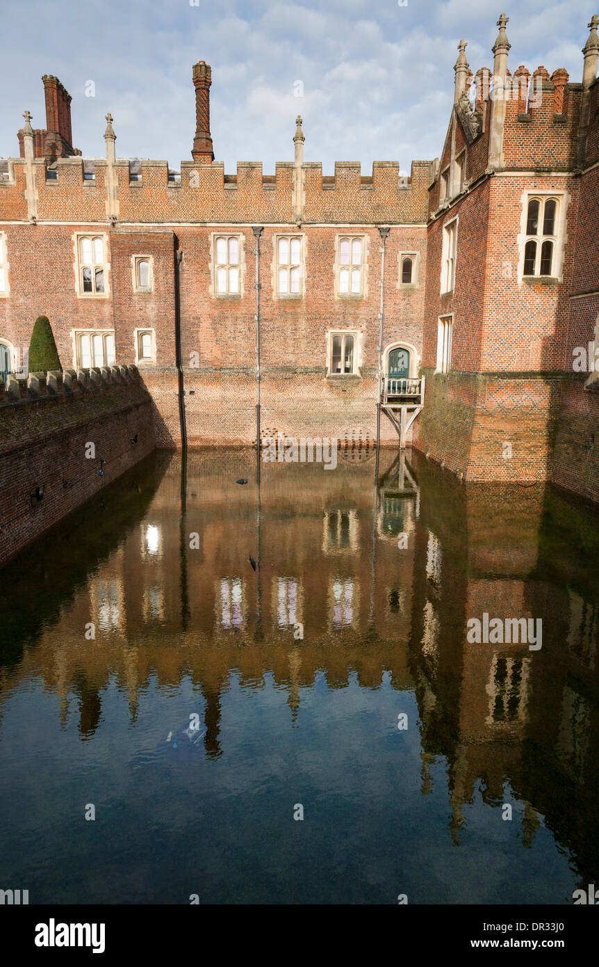 Hampton Court Palace, Surrey, UK. The moat of Hampton Court Palace ...