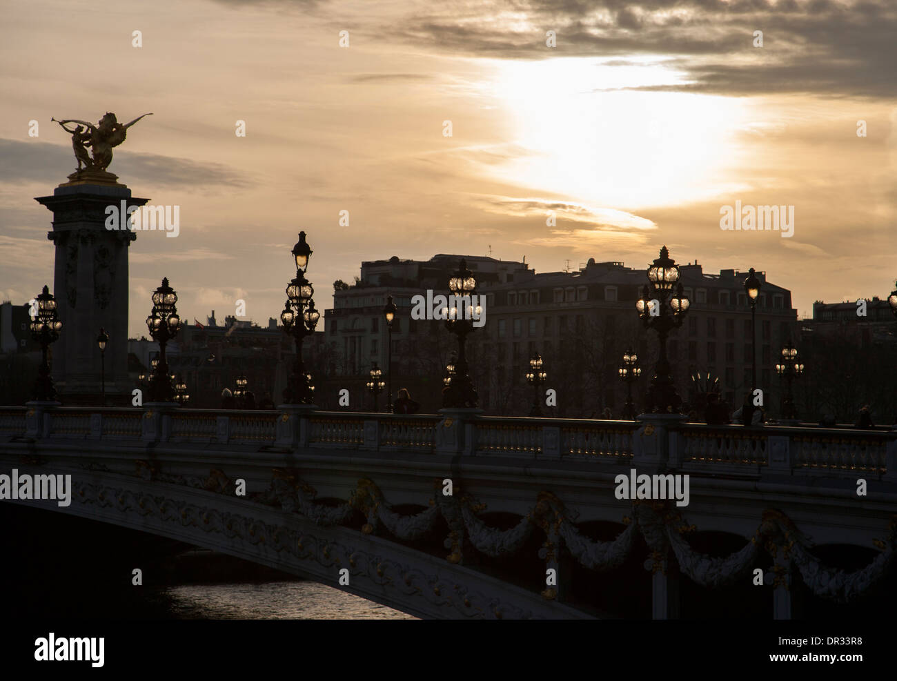 Pont Alexandre iii bridge at sunset in Paris Stock Photo - Alamy