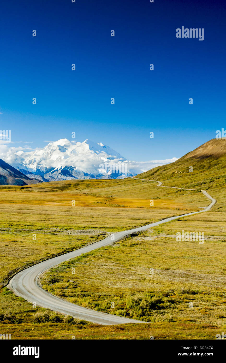 East face Denali (formerly Mt. McKinley) seen from Stony Pass area with ...