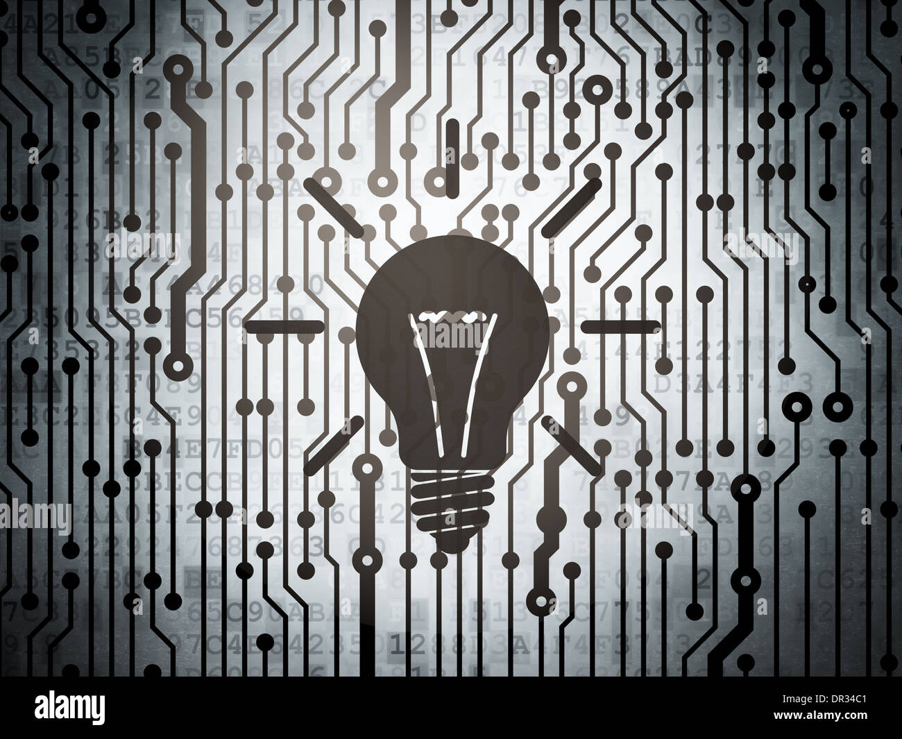 Business concept: circuit board with Light Bulb Stock Photo - Alamy
