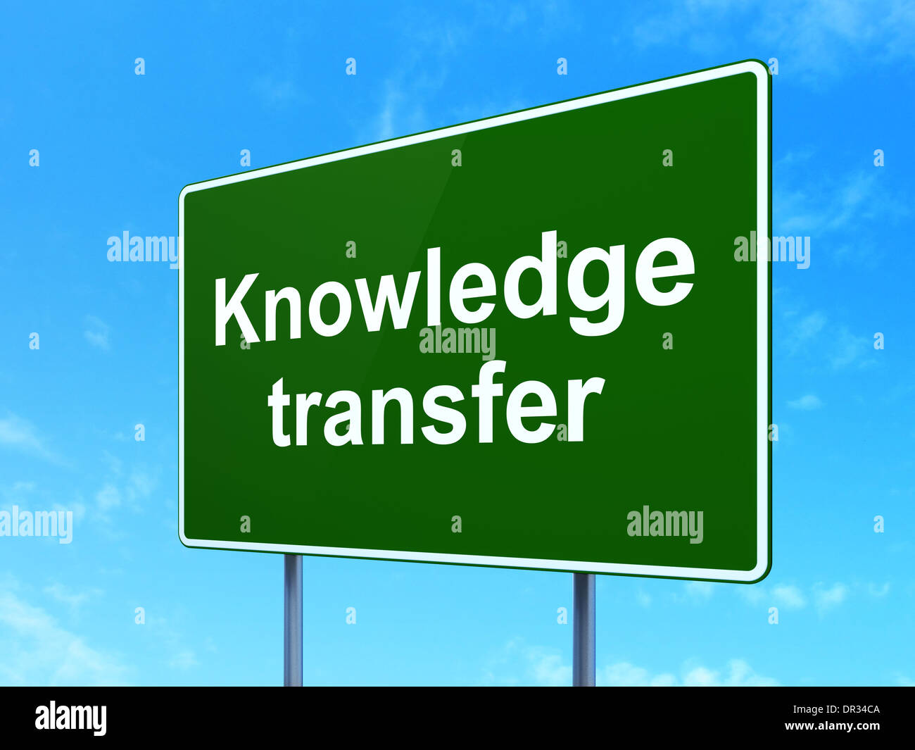 Education concept: Knowledge Transfer on road sign background Stock ...