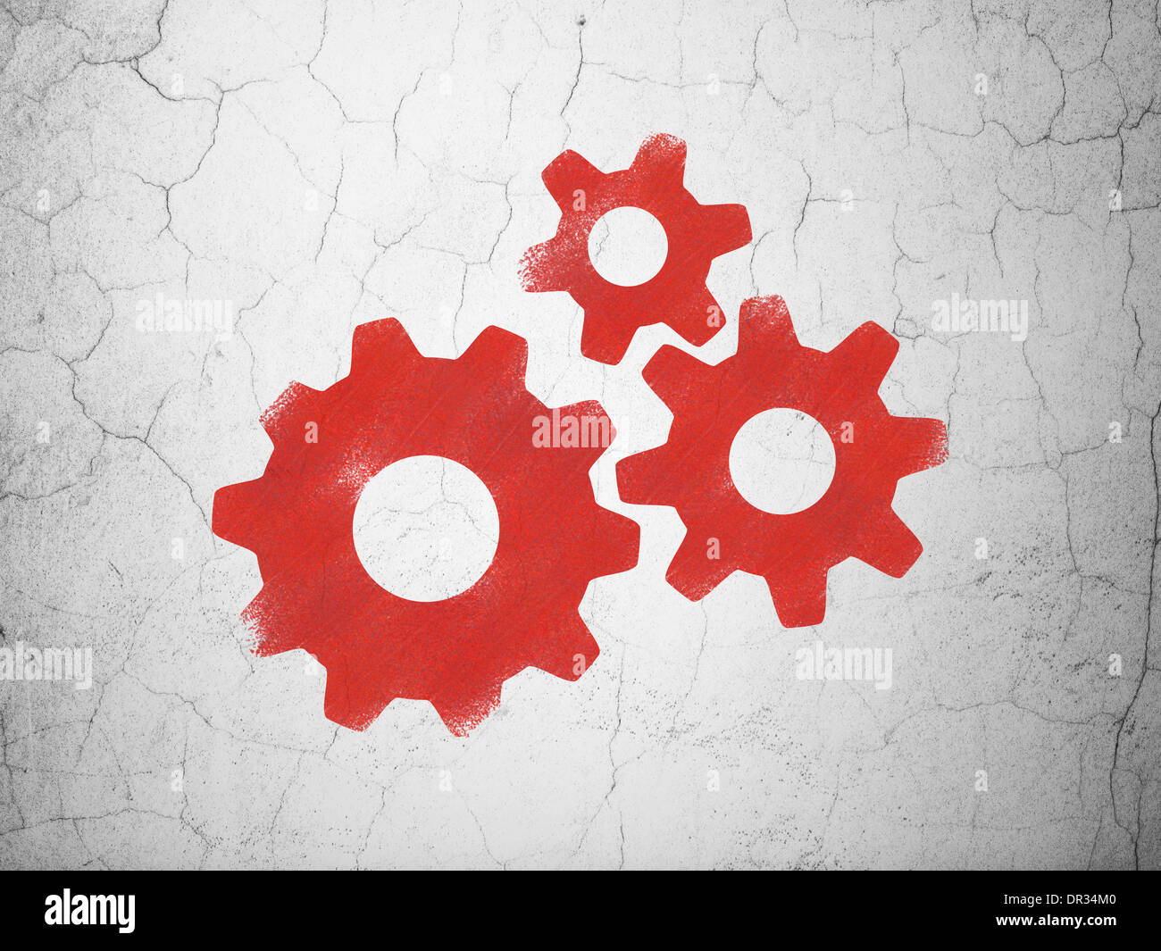 Web development concept: Gears on wall background Stock Photo - Alamy