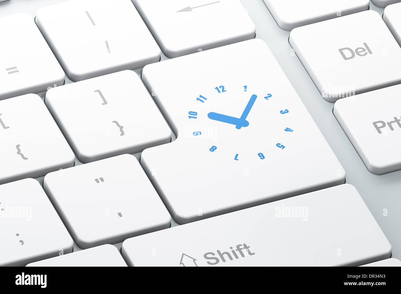 Timeline concept: Clock on computer keyboard background Stock Photo - Alamy