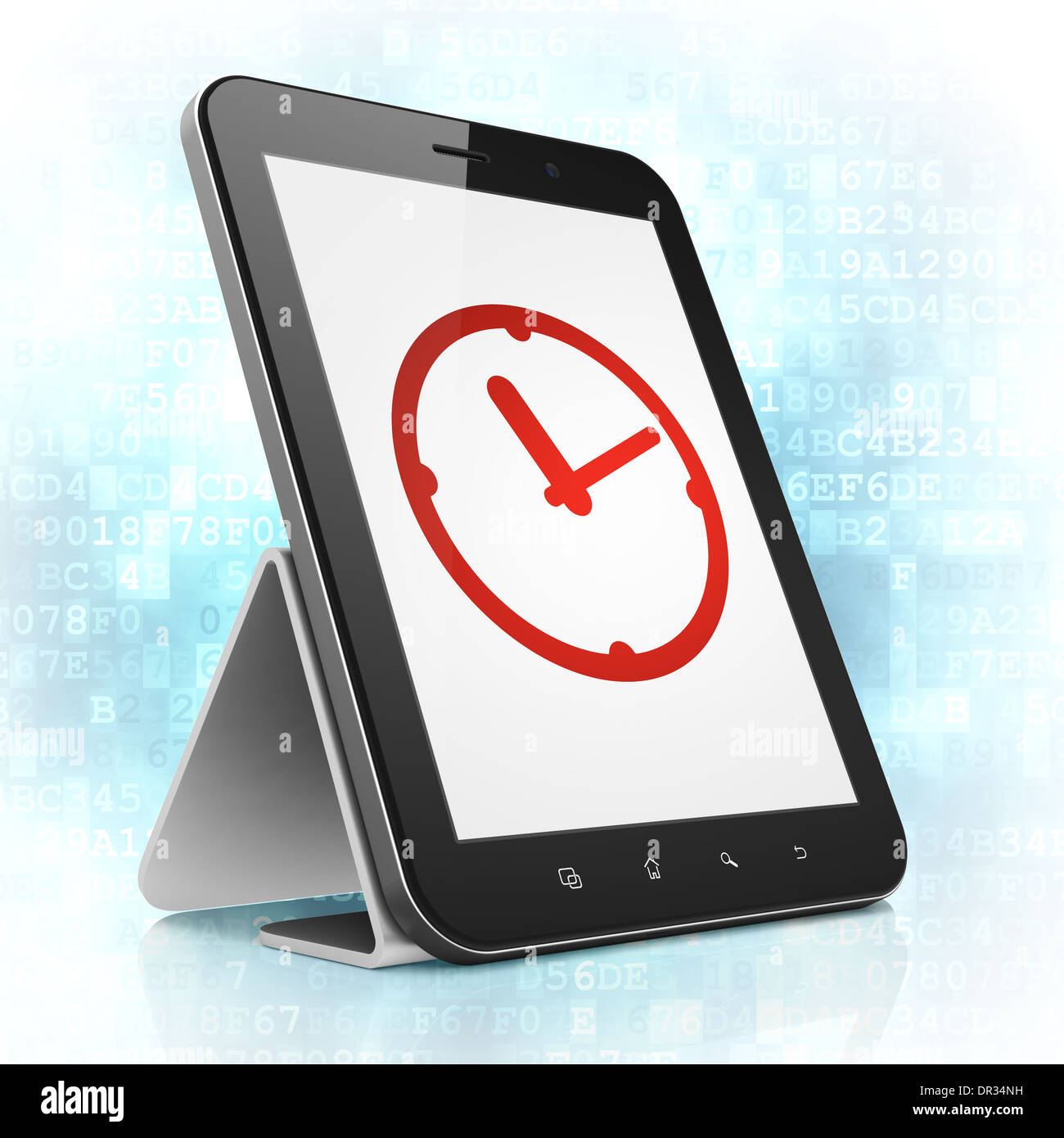 Timeline concept: Clock on tablet pc computer Stock Photo - Alamy