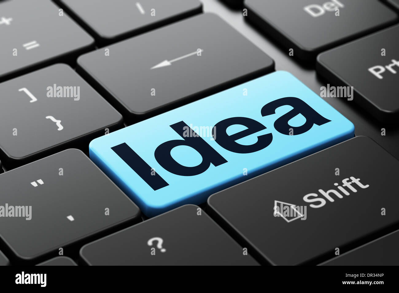Advertising concept: Idea on computer keyboard background Stock Photo ...