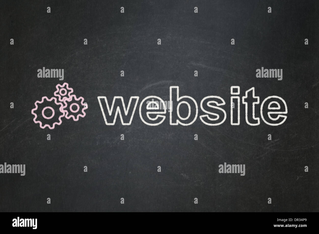 Web development concept: Gears and Website on chalkboard background ...