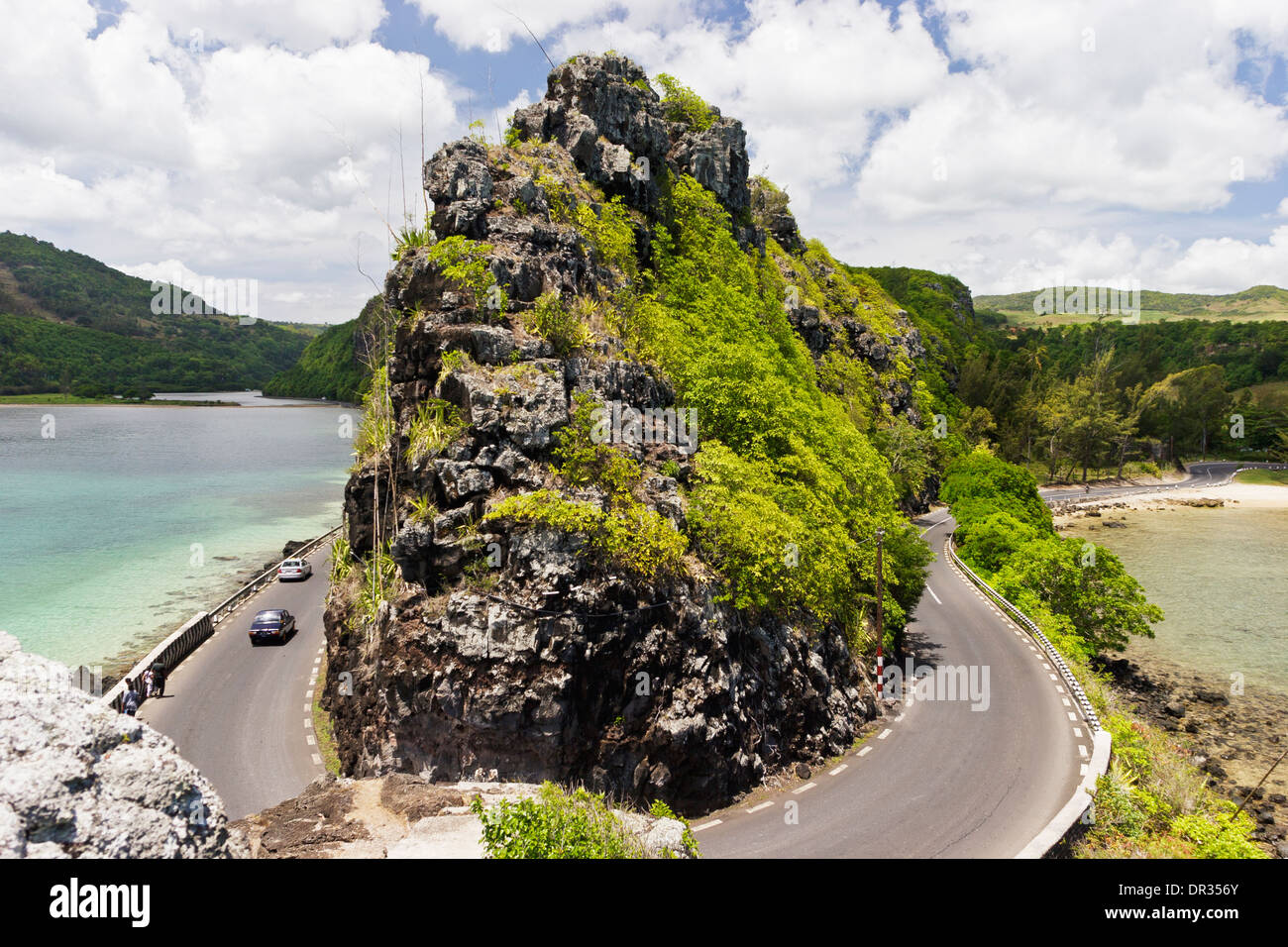 Maconde near Baie du Cap has winding roads at sea level and a high ...