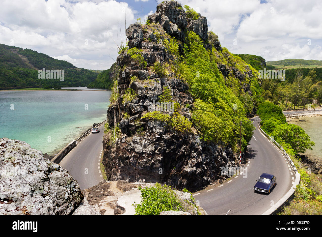 Maconde near Baie du Cap has winding roads at sea level and a high ...
