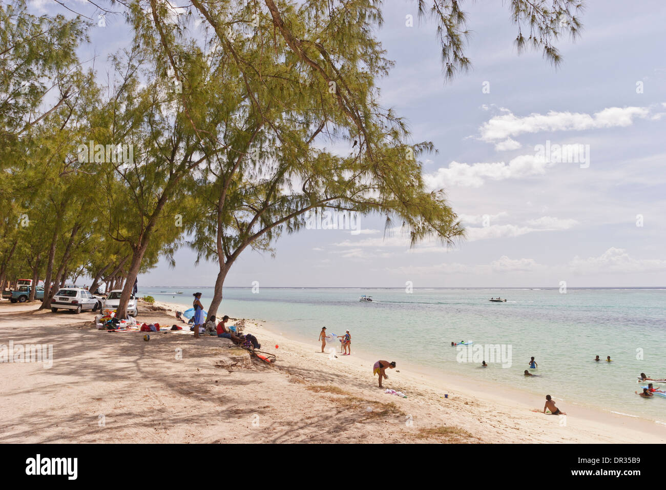 Sandy beach with turquoise water, Mauritius Stock Photo - Alamy