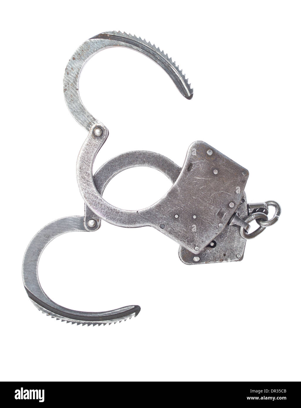 handcuffs isolated on white background Stock Photo - Alamy