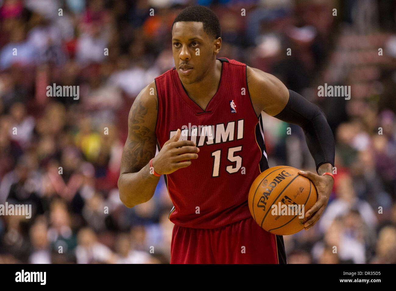 Philadelphia, Pennsylvania, USA. 17th Jan, 2014. Miami Heat point guard ...