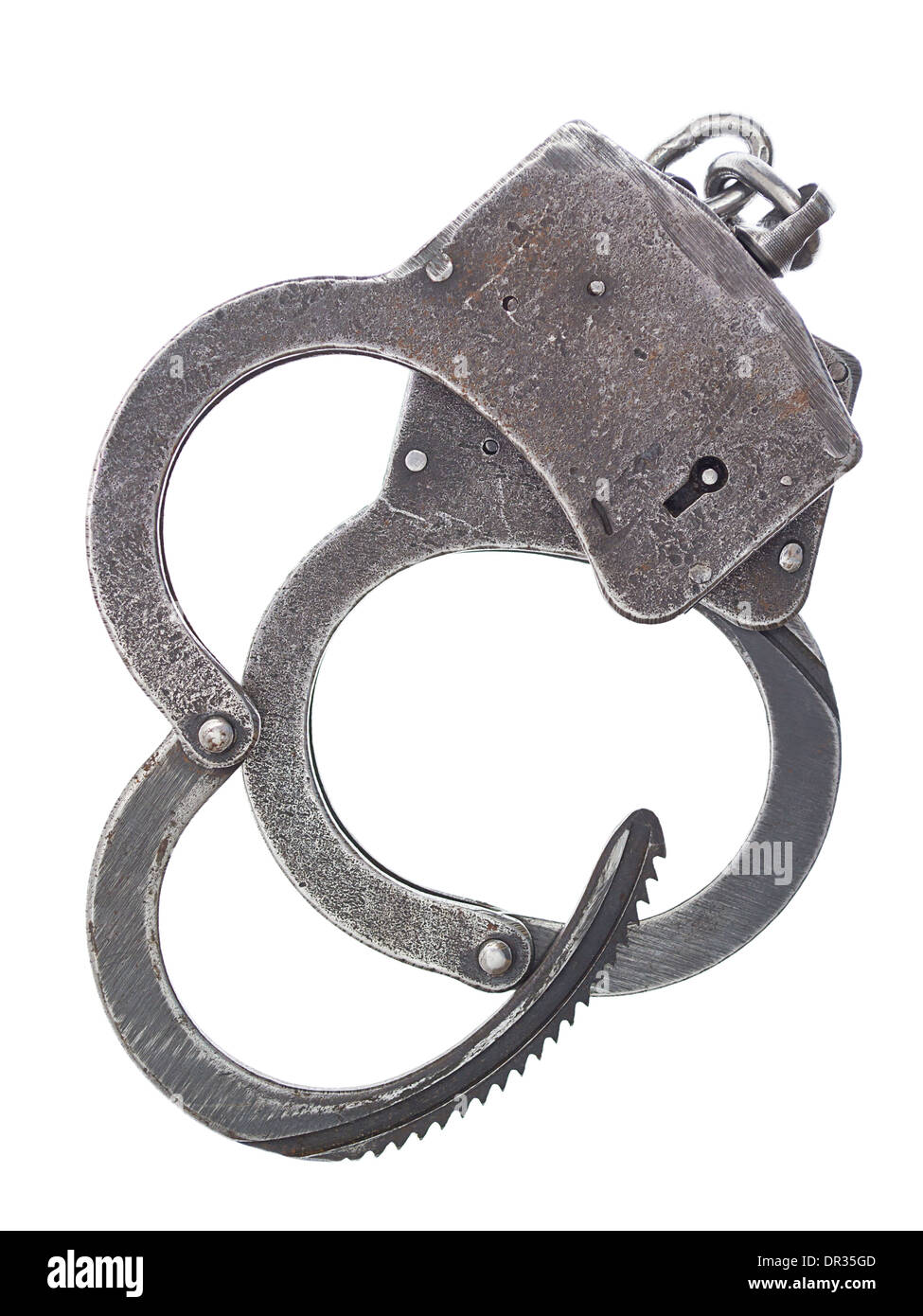 handcuffs isolated on white background Stock Photo - Alamy