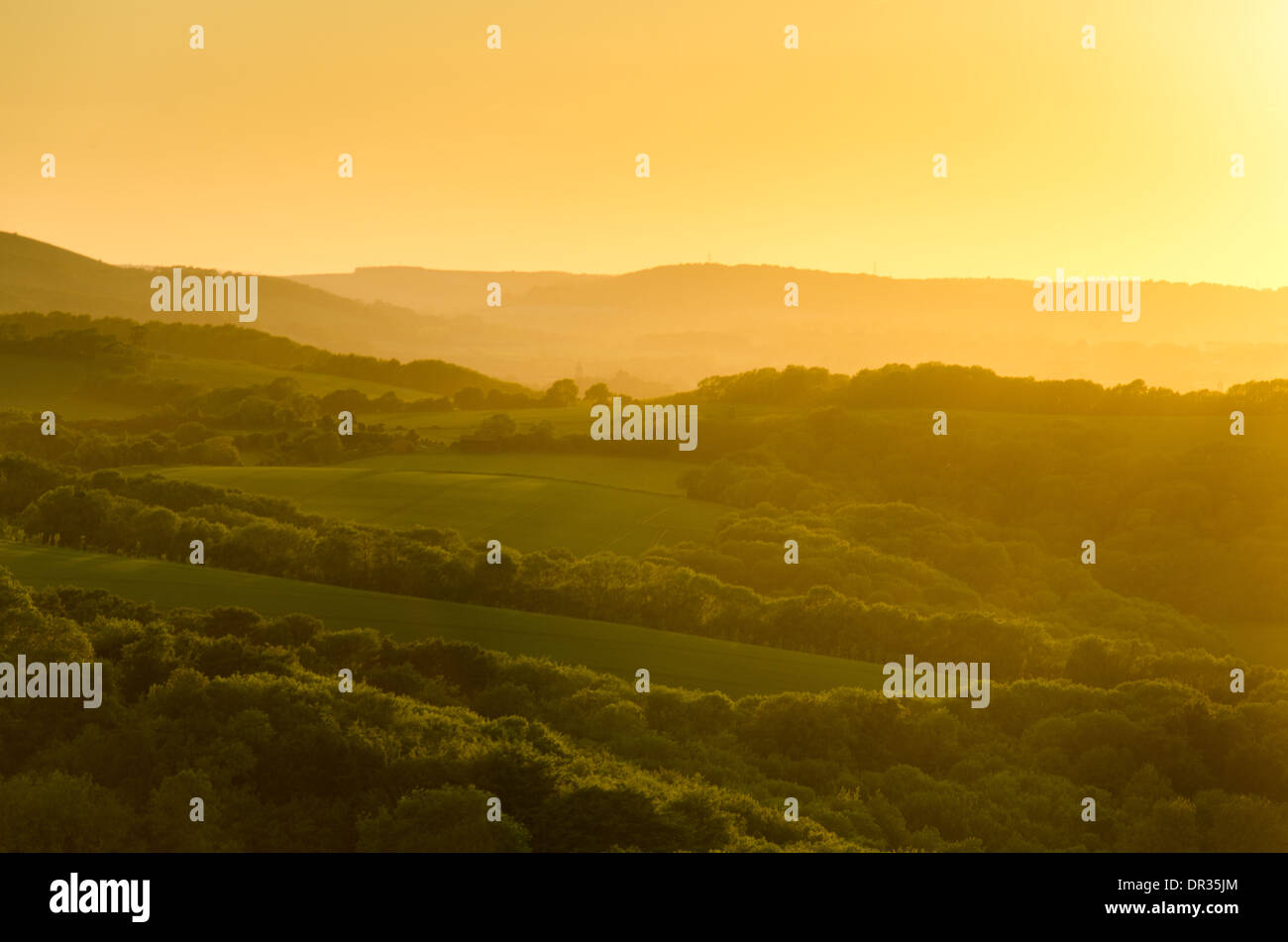 Old Winchester Hill, Hampshire, during an extremely stunning sunset ...