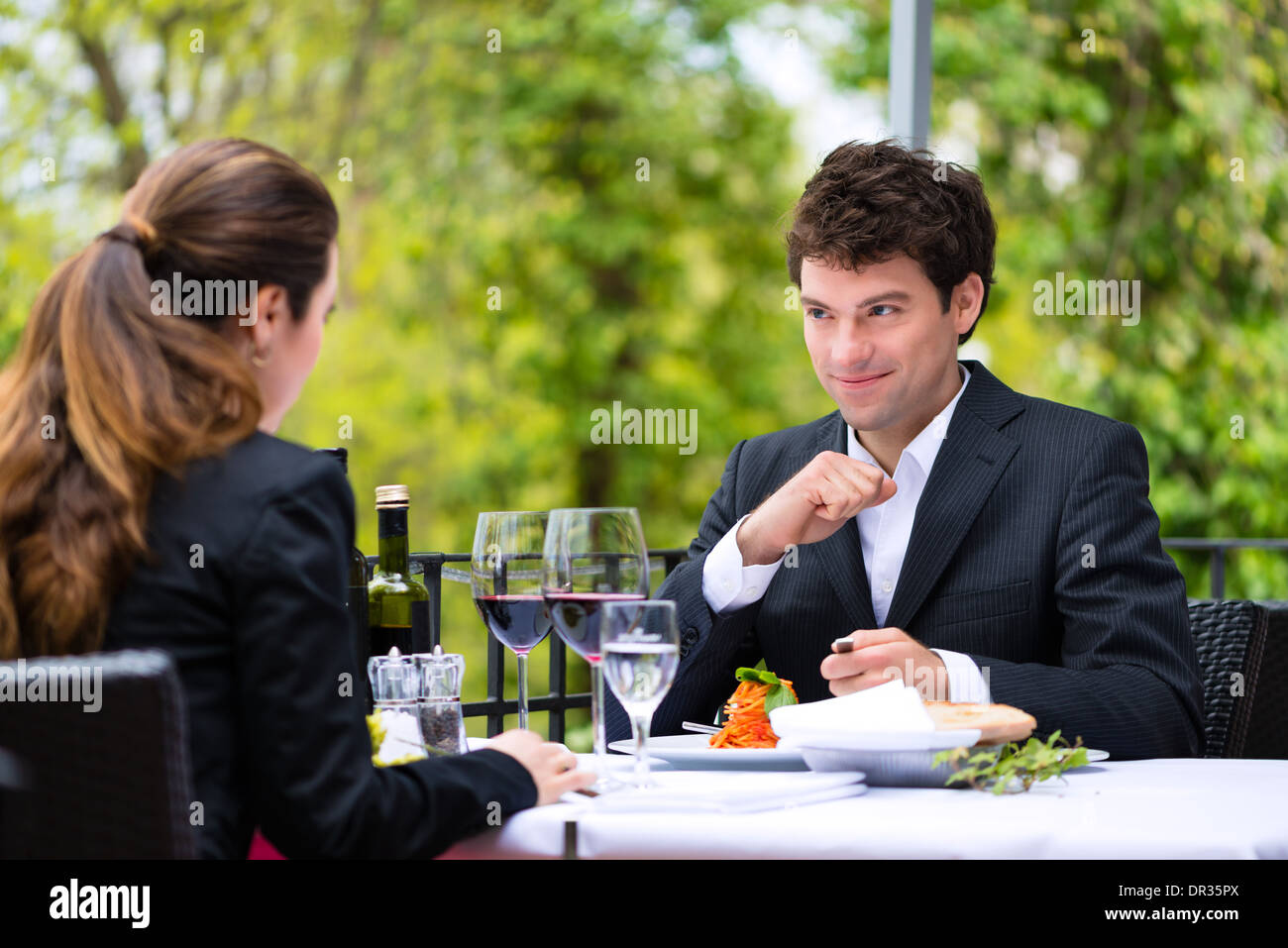 Woman having lunch outside hi-res stock photography and images - Alamy