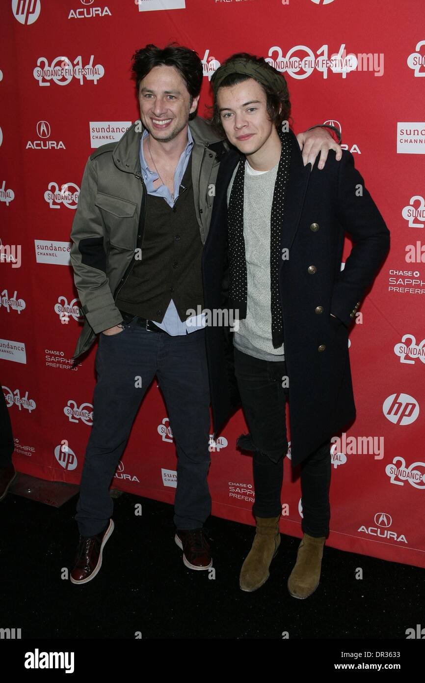 Park City, UT, USA. 18th Jan, 2014. Zach Braff, Harry Styles at arrivals for WISH I WAS HERE ...
