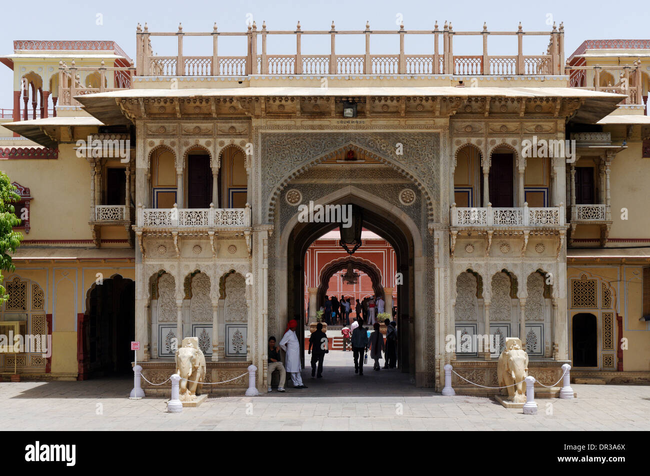 The entrance arch to Jaipur City Palace, Rajasthan, India Stock Photo ...