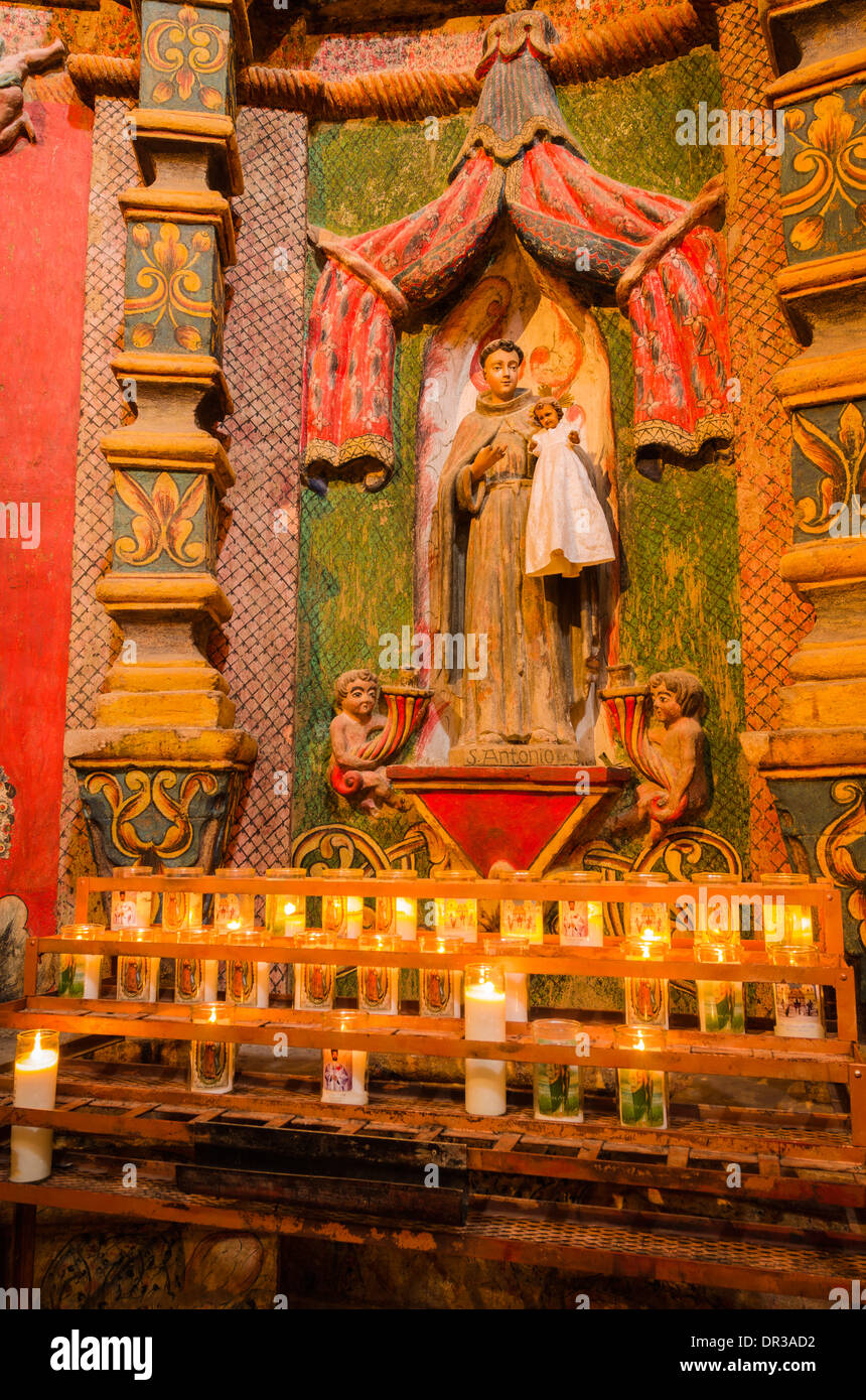 Chapel interior, Mission San Xavier de Bac, Tohona O'odham Indian ...