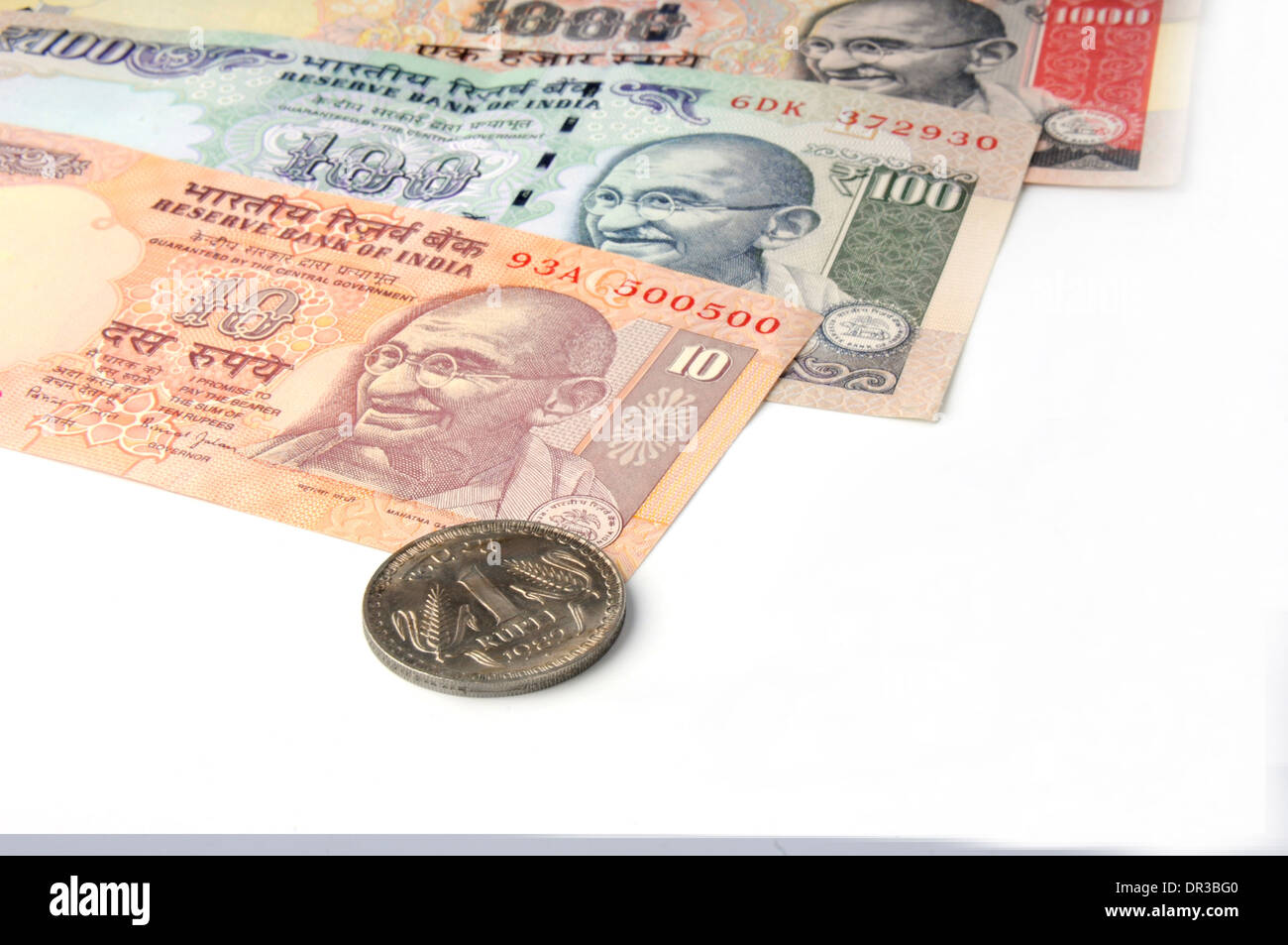 Indian currency notes and coin Stock Photo - Alamy