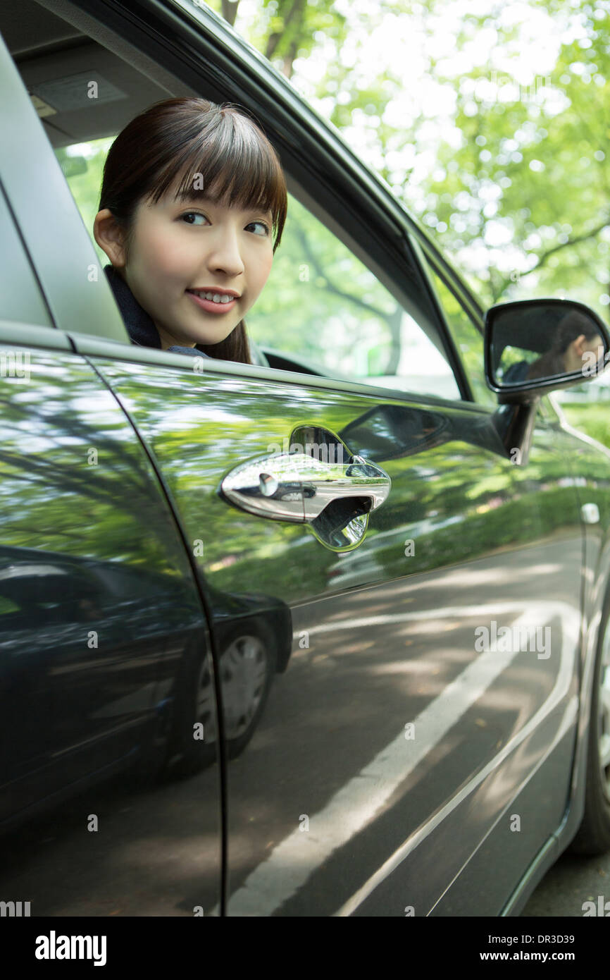 Japanese young woman driving car hi-res stock photography and images ...