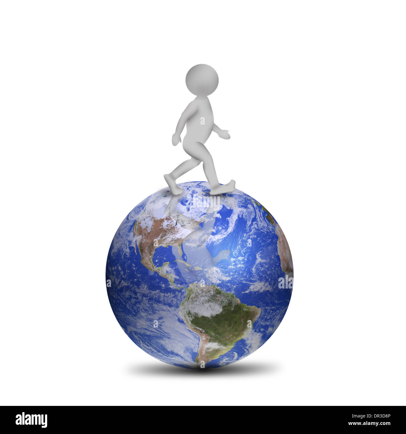 3D man on planet Earth Stock Photo - Alamy