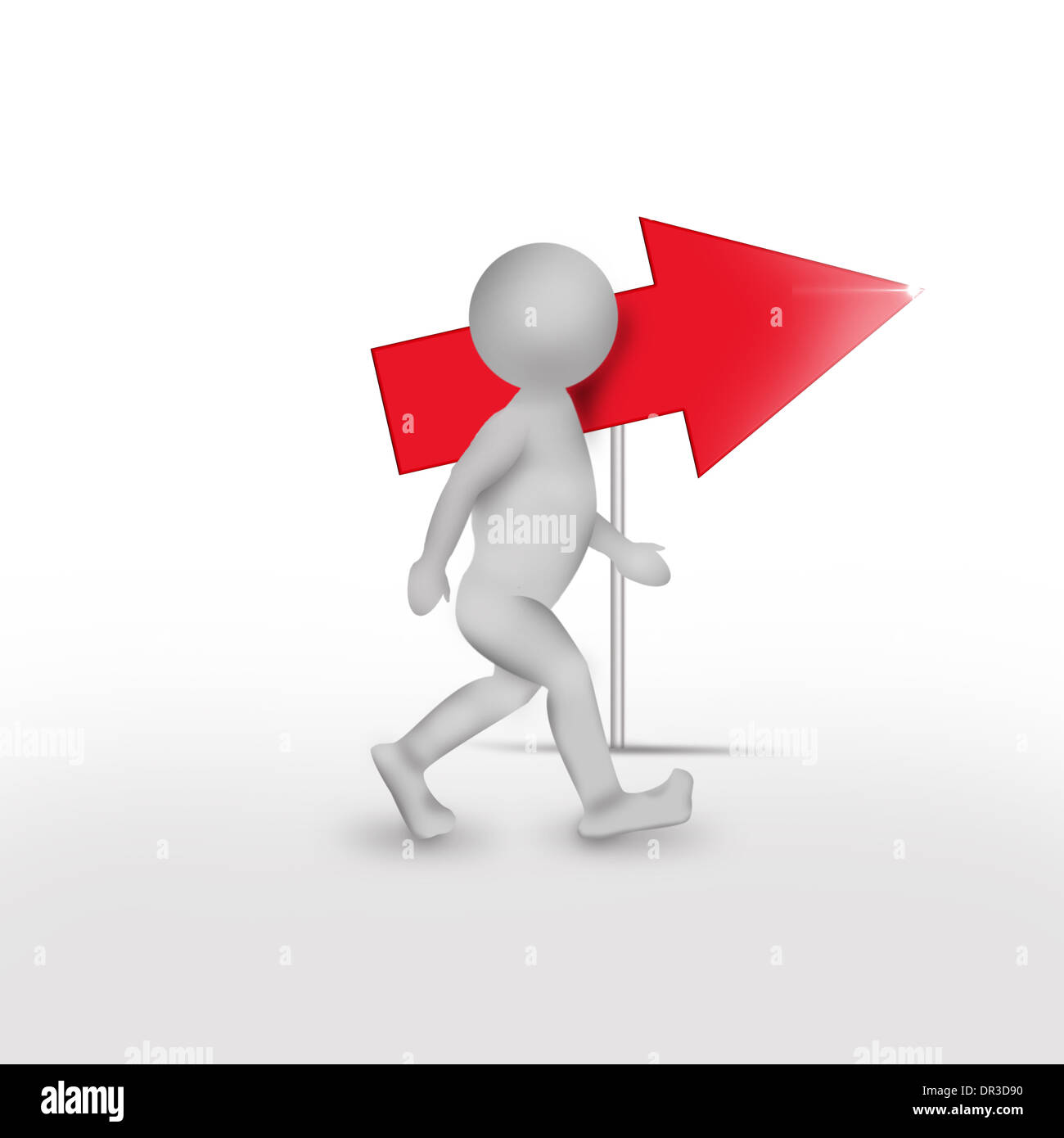 Man with big red arrow Stock Photo - Alamy