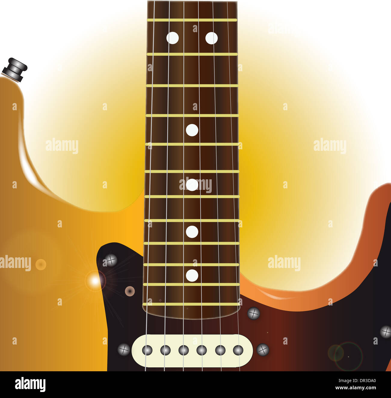 A traditional solid body electric guitar in close up Stock Photo - Alamy