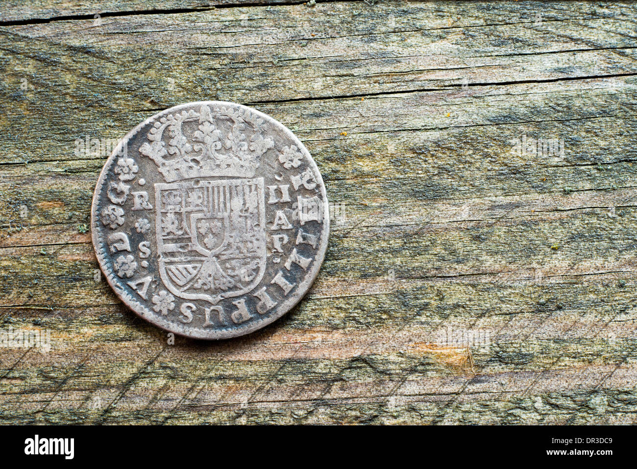 Old spanish silver coin on hi-res stock photography and images - Alamy