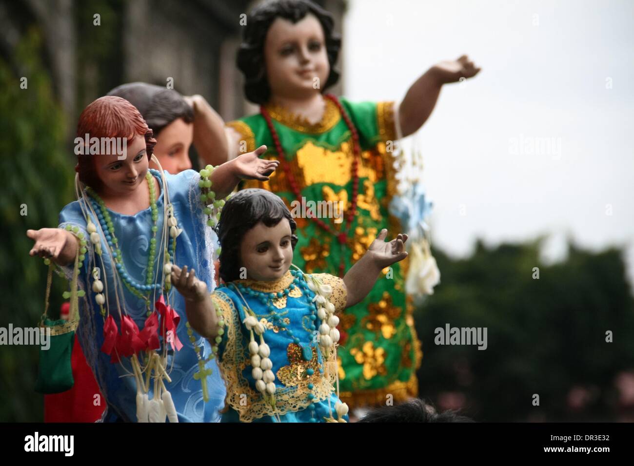 Jan. 19, 2014 - Philippines - Sto. Nino statues carried by devotees to ...