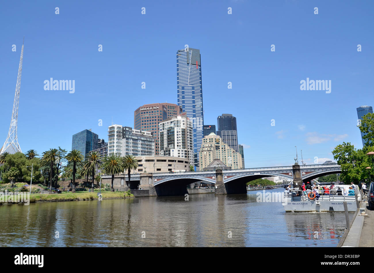 The Yarra River, Princes Bridge and the Melbourne Skyline Stock Photo ...